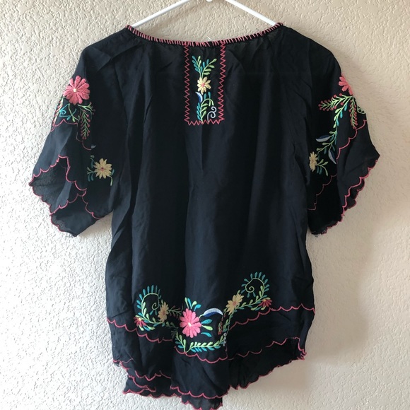 Willow & Clay | Tops | Willow And Clay Boho Embroidered Blouse Floral ...